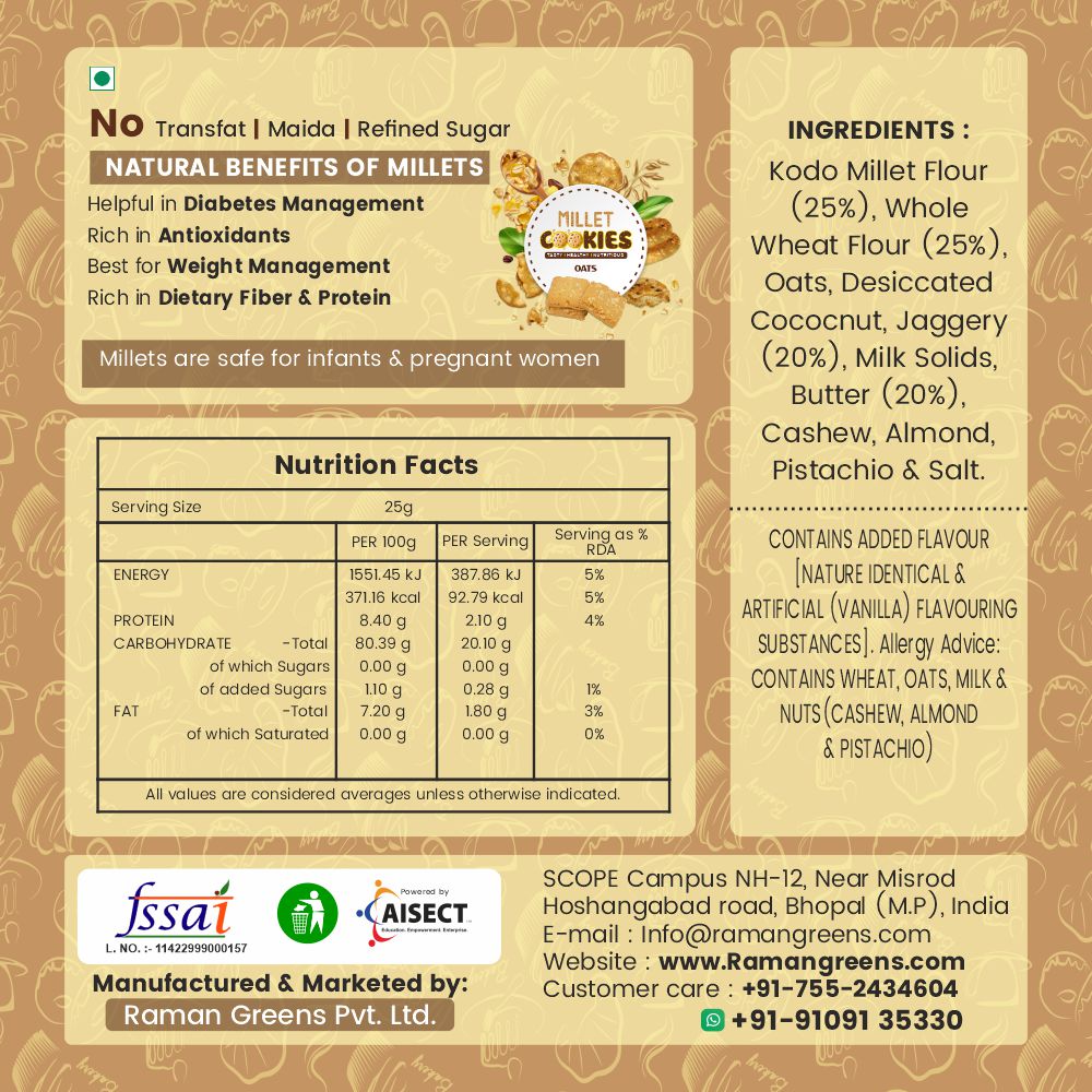 Millet Oats cookies – Raman Greens